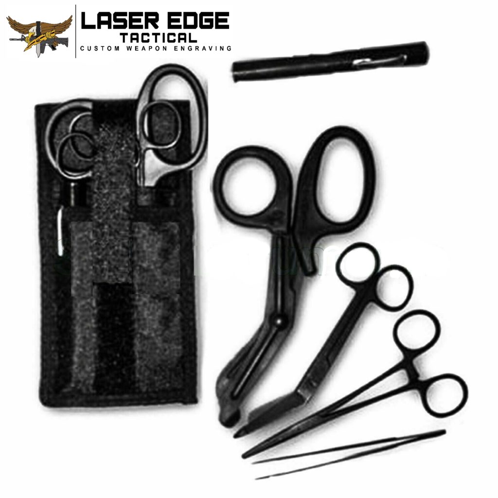 Tactical Black EMT EMS Combo Pack w/ Holster Scissors Forceps Shears ...